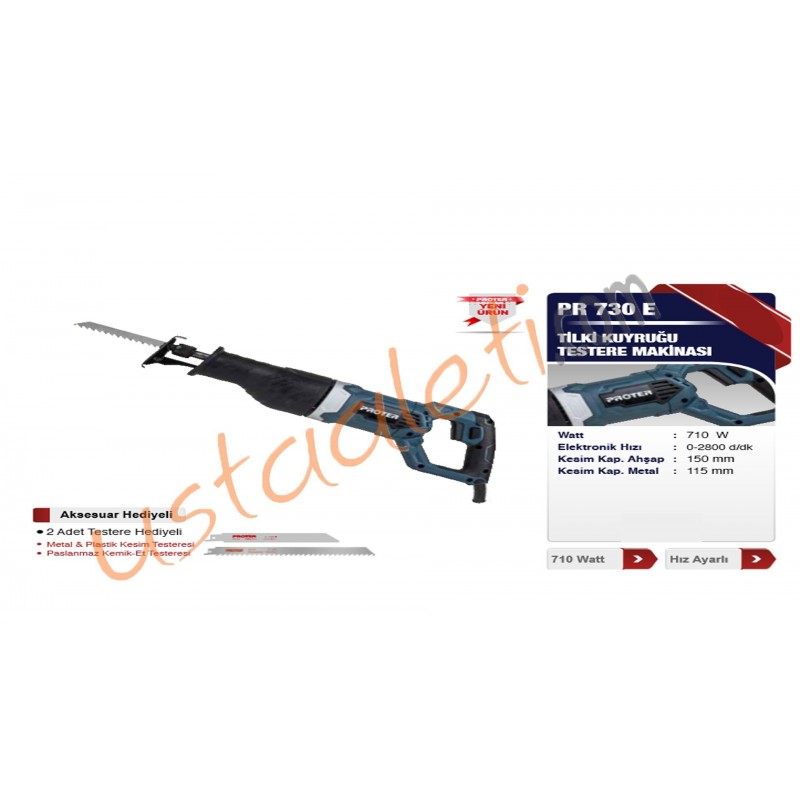 Proter PR 730 E Tilki Kuyruğu Testere